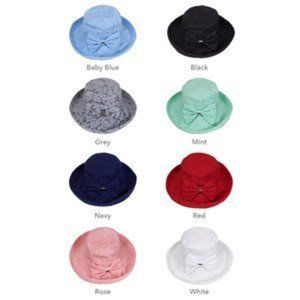 C.C | Accessories | Cc Adjustable Floral Lace W Ribbon Beach Sun Hat ...